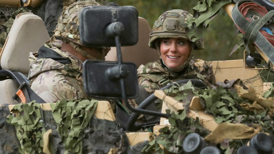 In pictures: Kate a natural as she drives Jackal 2 during visit to soldiers